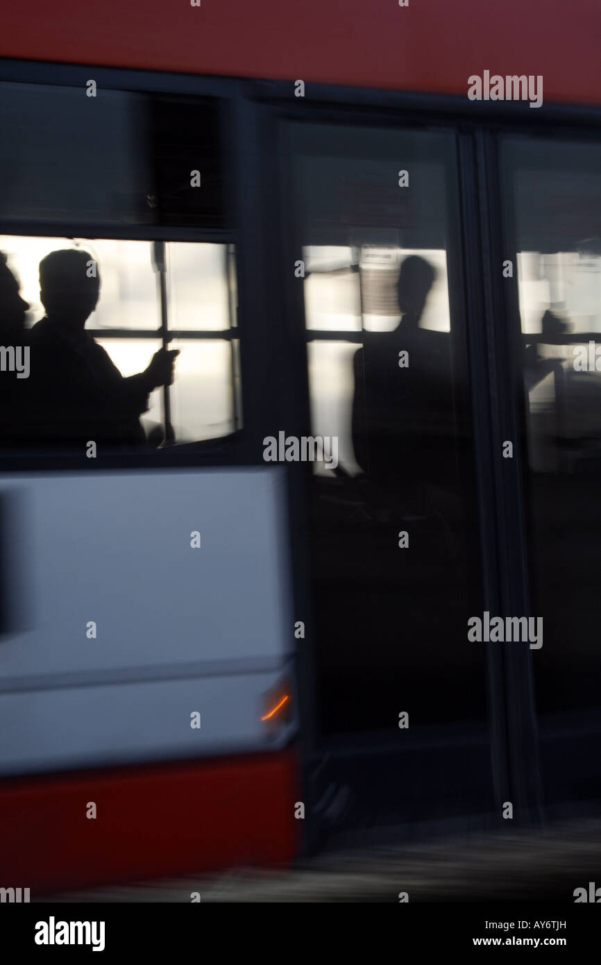 passengers on fast moving bus Stock Photo - Alamy