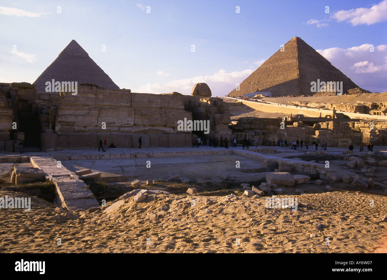Great Pyramids of Cheops, Chepren & Sphinx Giza Valley Temple Cairo ...