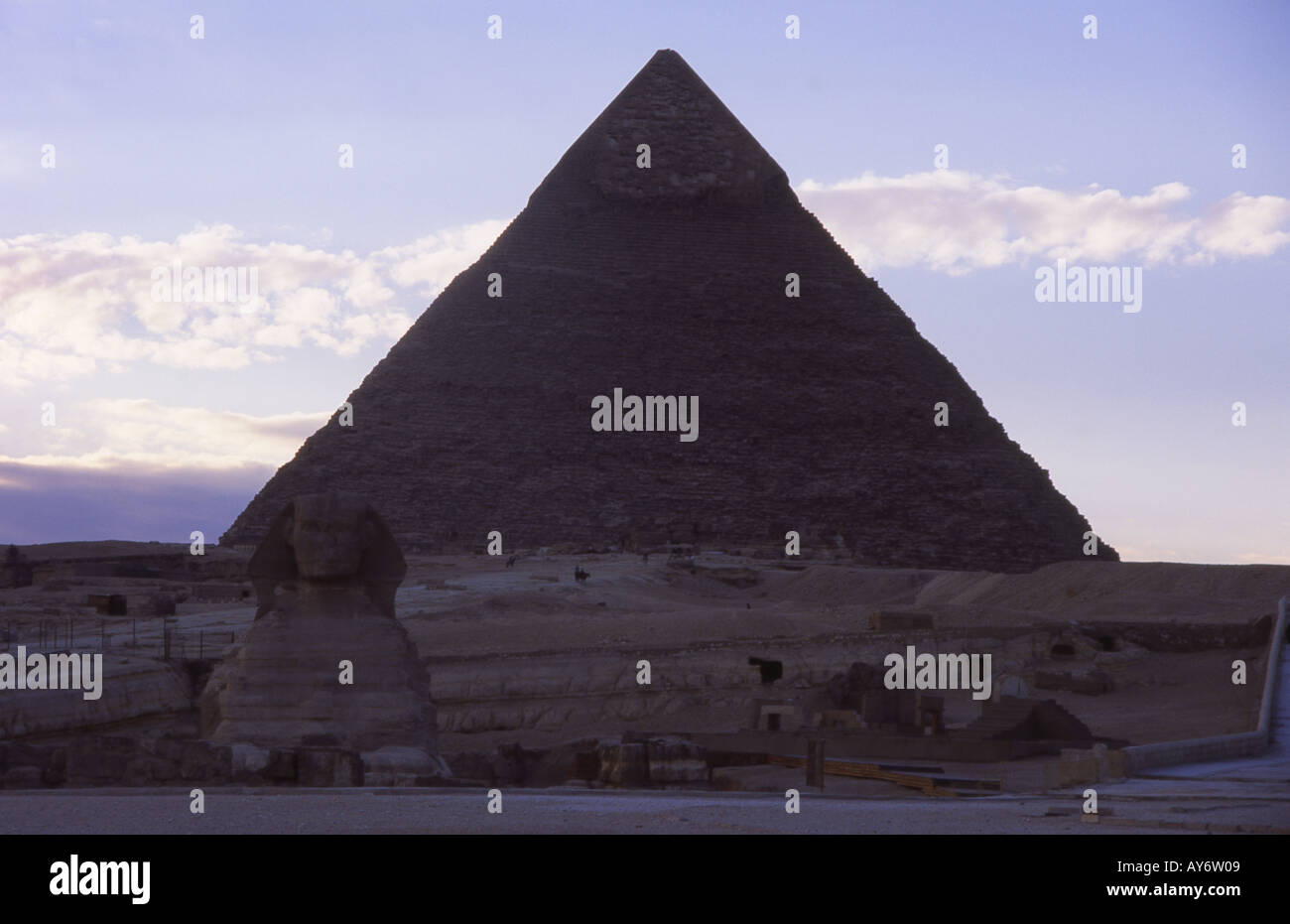 Great Sphinx & Pyramid of Chephren Valley Temple Giza Cairo Arab ...