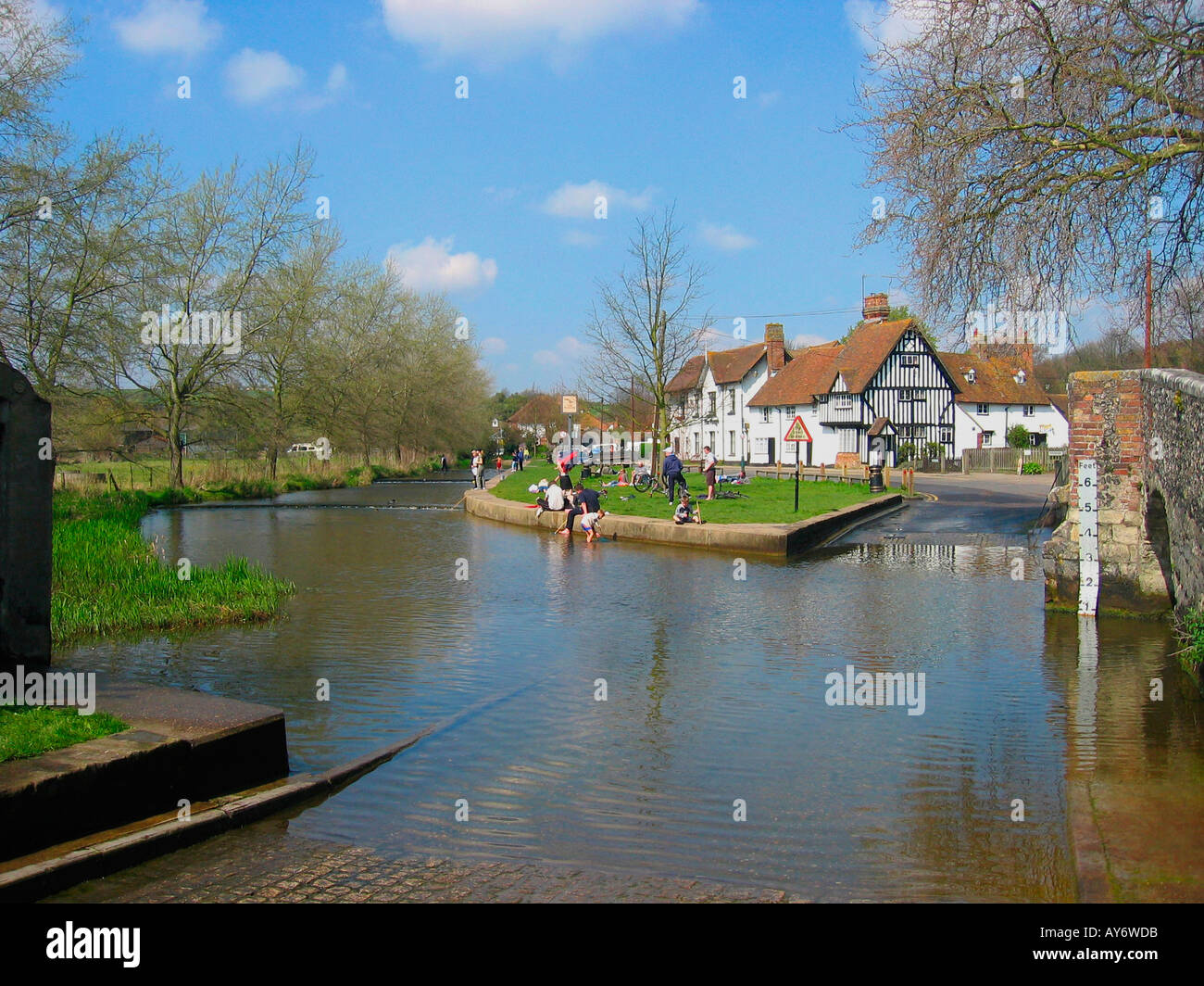 Eynsford Village,Kent England ford in the spring Stock Photo - Alamy