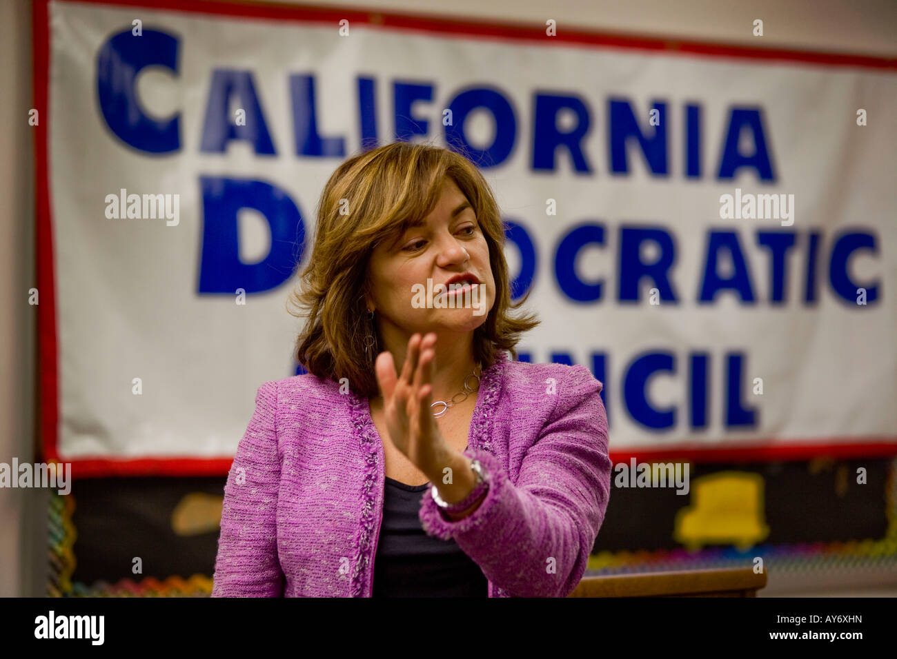 Democrat US Congresswoman Loretta Sanchez speaks at a California ...