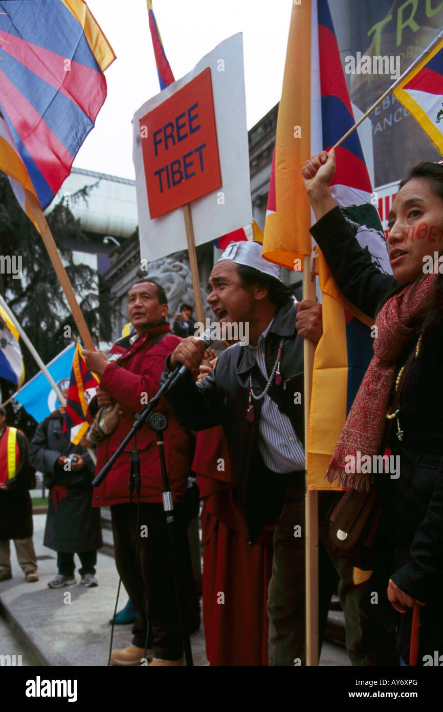Peaceful "Free Tibet" Protest Demonstration held in Vancouver British ...