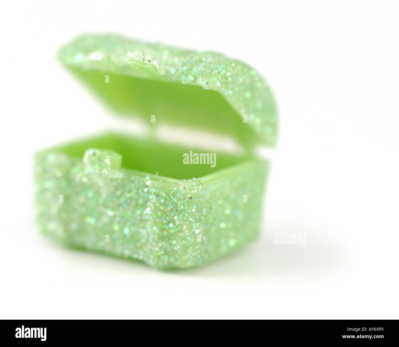 miniature green treasure chest Stock Photo - Alamy