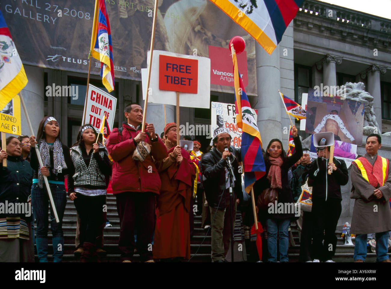 Peaceful "Free Tibet" Protest Demonstration held in Vancouver British ...