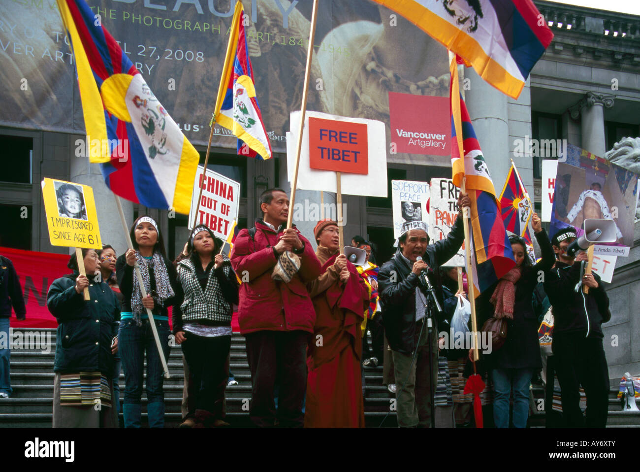 Peaceful "Free Tibet" Protest Demonstration held in Vancouver British ...