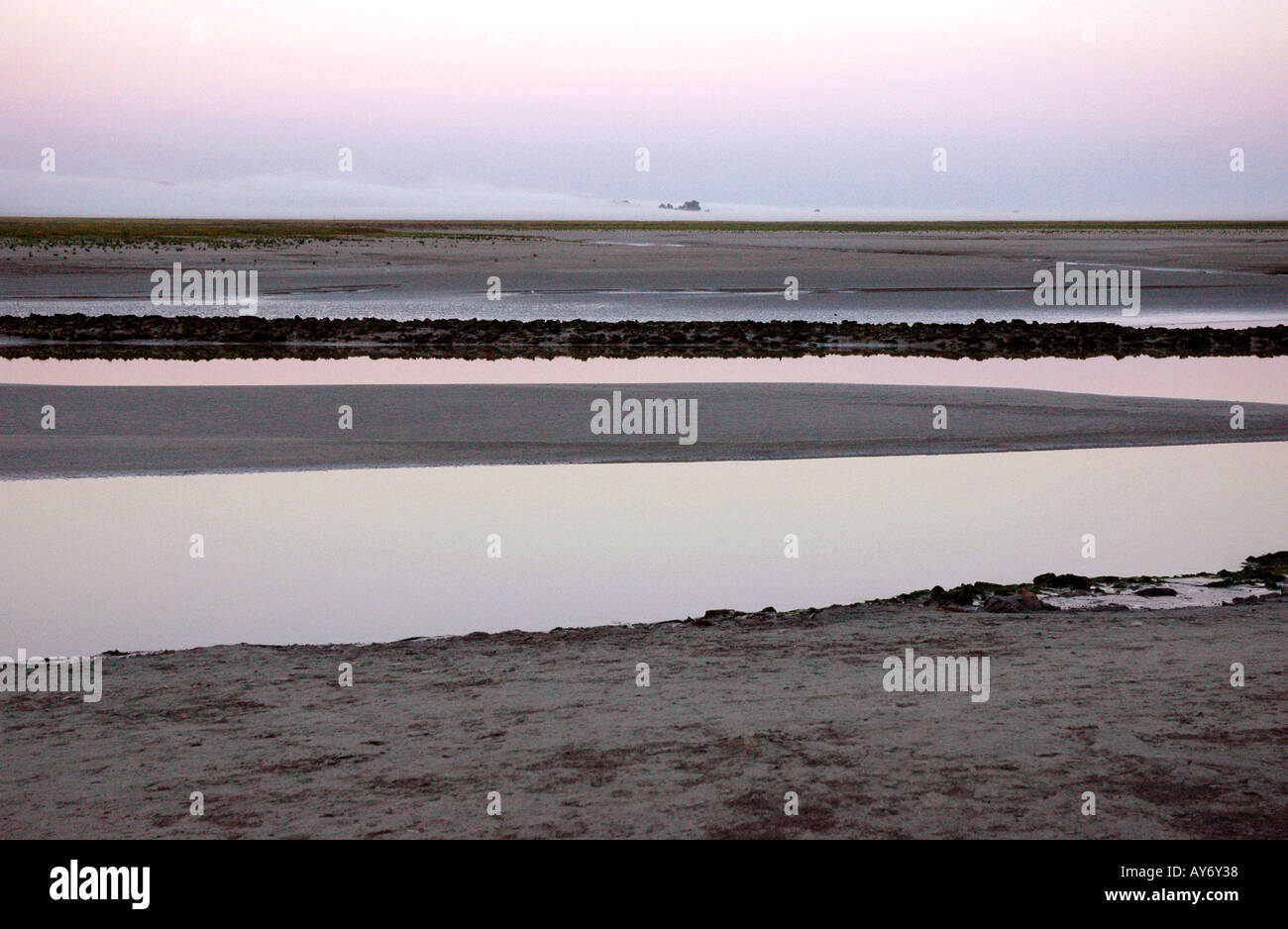 Panoramic View of Mont Mount Saint Michel Bay Normandy English Channel ...