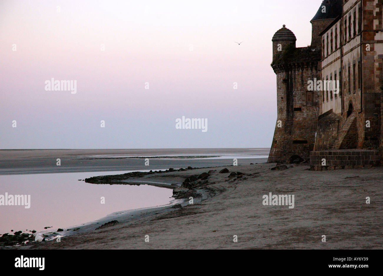 Panoramic View of Mont Mount Saint Michel Bay Normandy English Channel ...