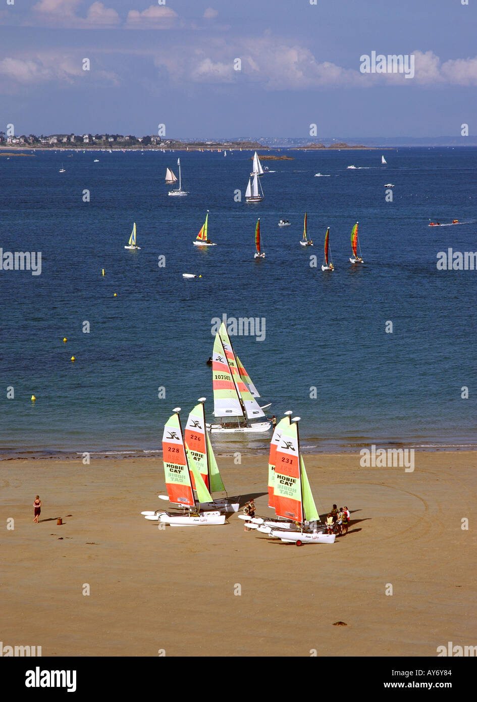 Colourful Sailing Boats on Beach of Saint Malo Sant Maloù Breton ...