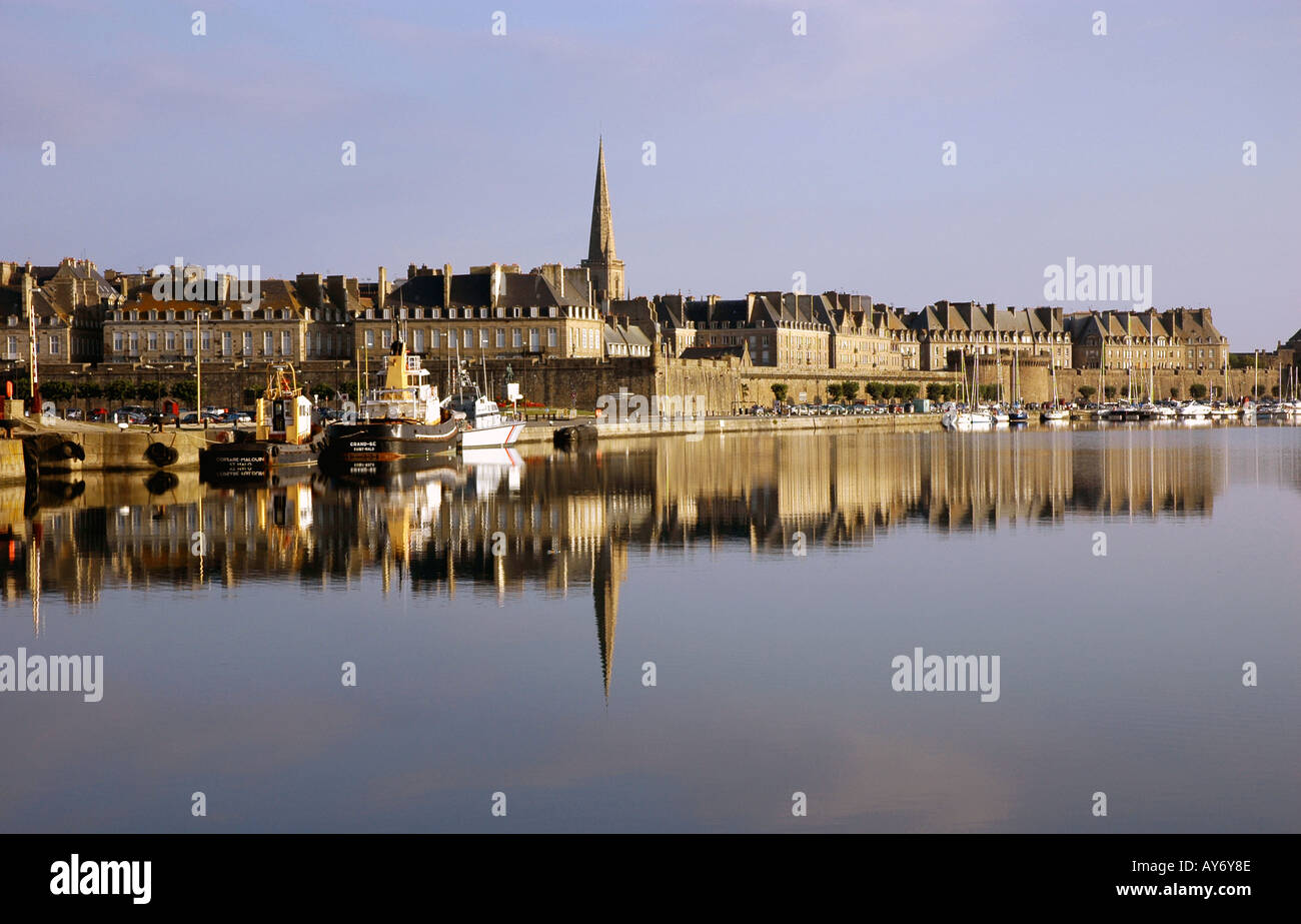 Panoramic View of Saint Malo Sant Maloù Breton Brittany English Channel ...