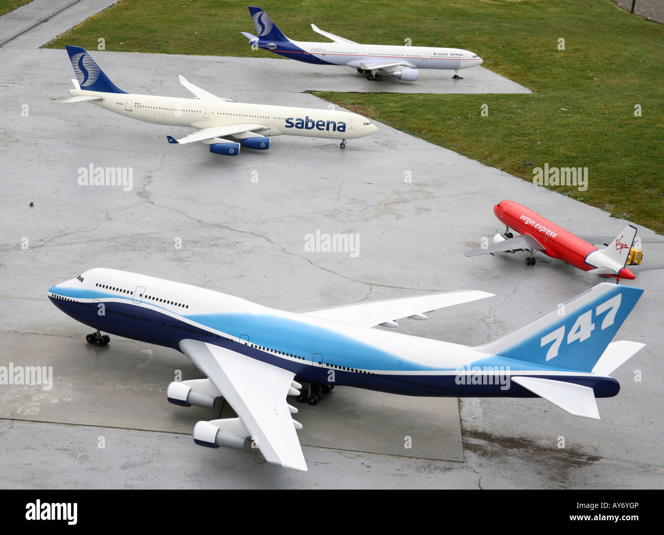 Model aircraft at Mini-Europe model village in Brussels Stock Photo - Alamy