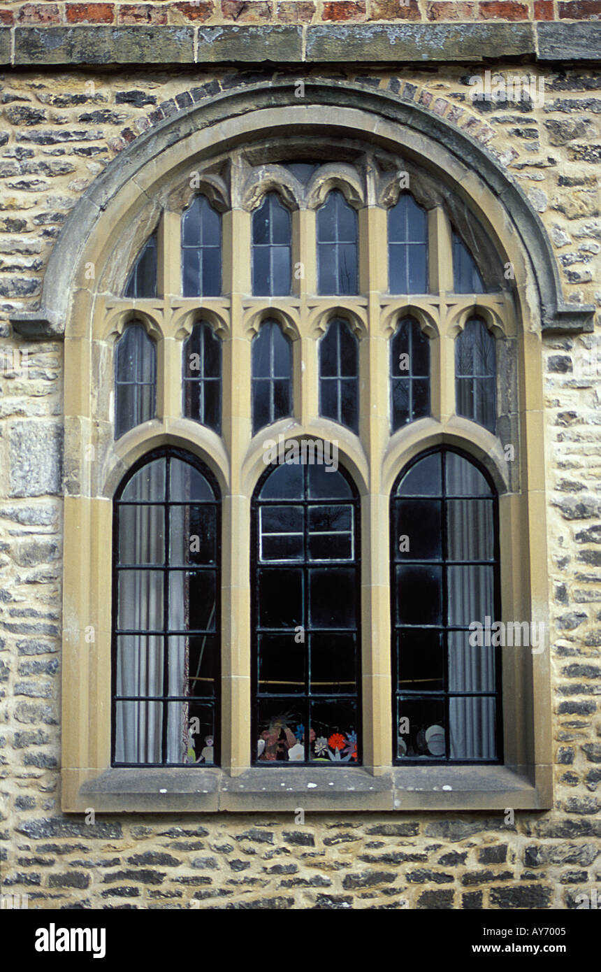Perpendicular window detail from the school and almshouses at Thornton ...