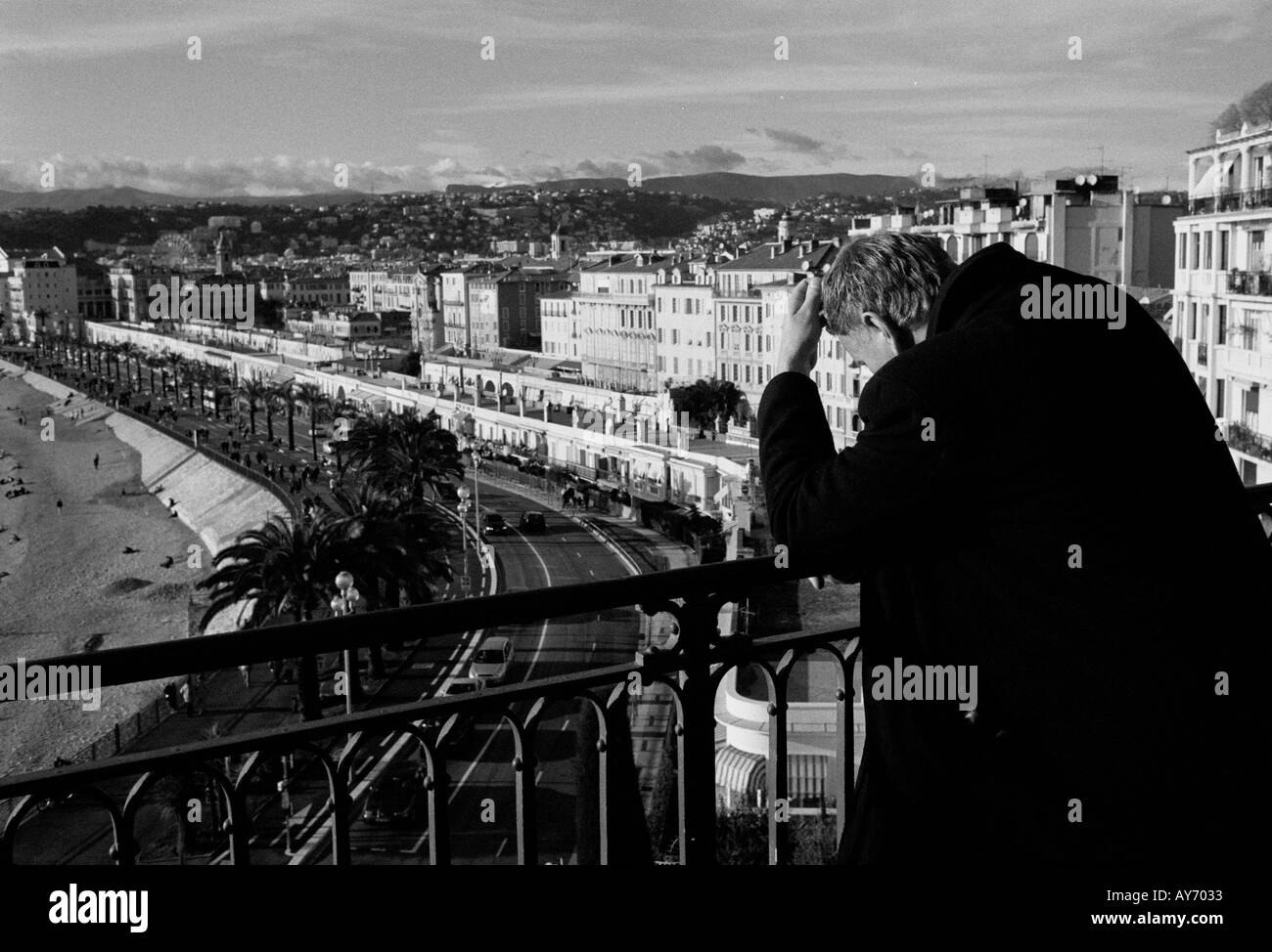 Beach and town view Black and White Stock Photos & Images - Alamy