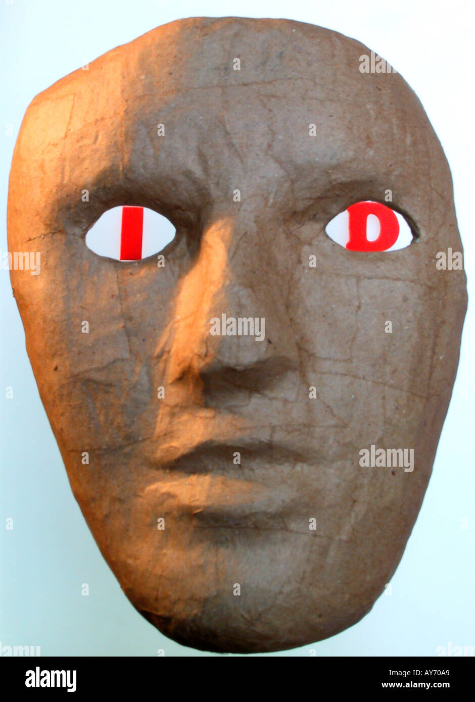 Conceptual image showing a face with the words ID in its eyes Stock ...