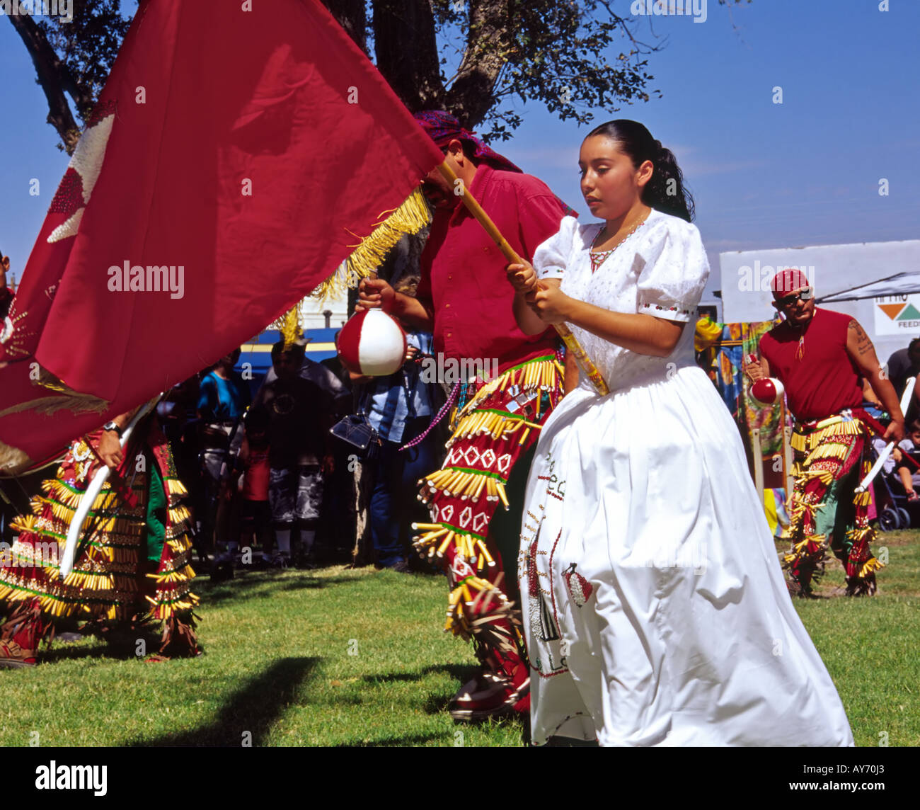 The ethnic dance troop Danza Matachin Pavo Real perform at the Cinco de ...