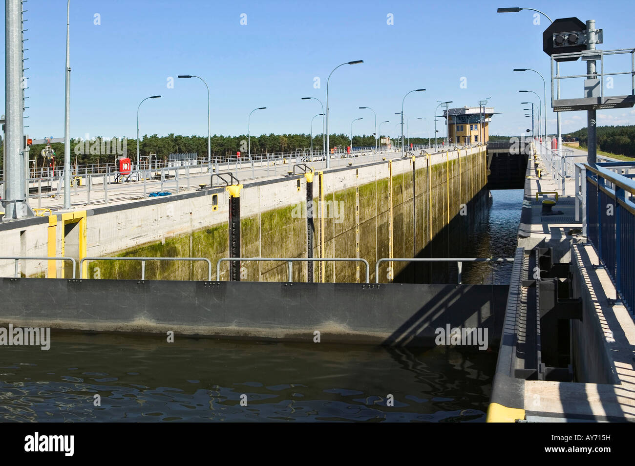 ships elevator in river Elbe Germany Europe, Rothensee near Magdeburg ...