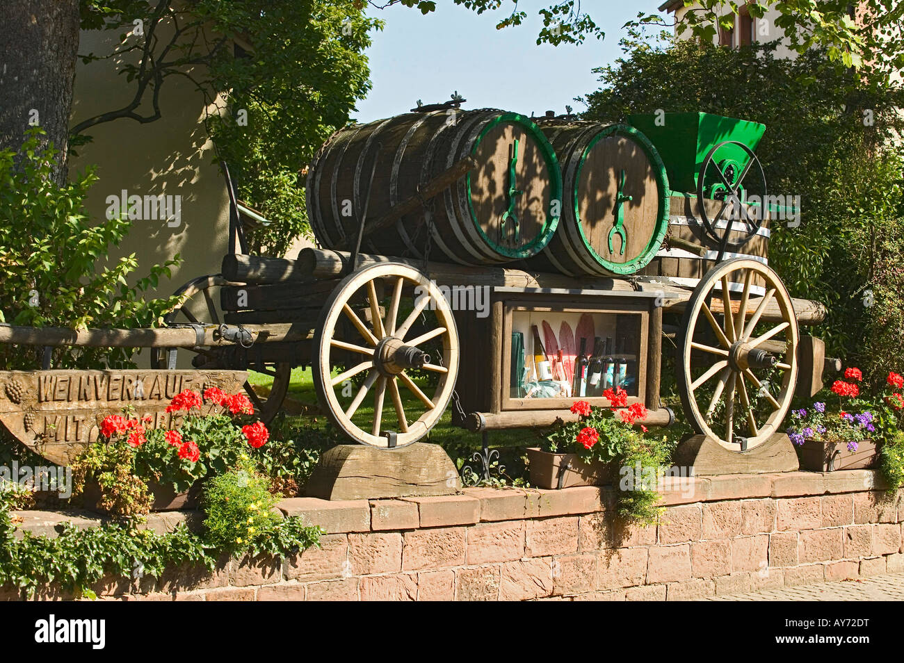 wine casks on a car Stock Photo - Alamy