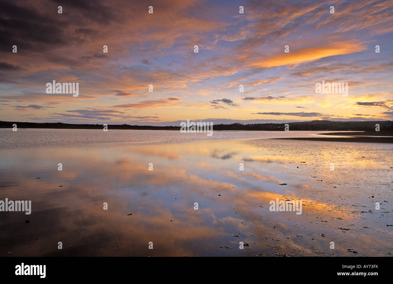 Sunrise over Exe Estuary, Dawlish Warren, Dawlish, Devon, England, UK ...