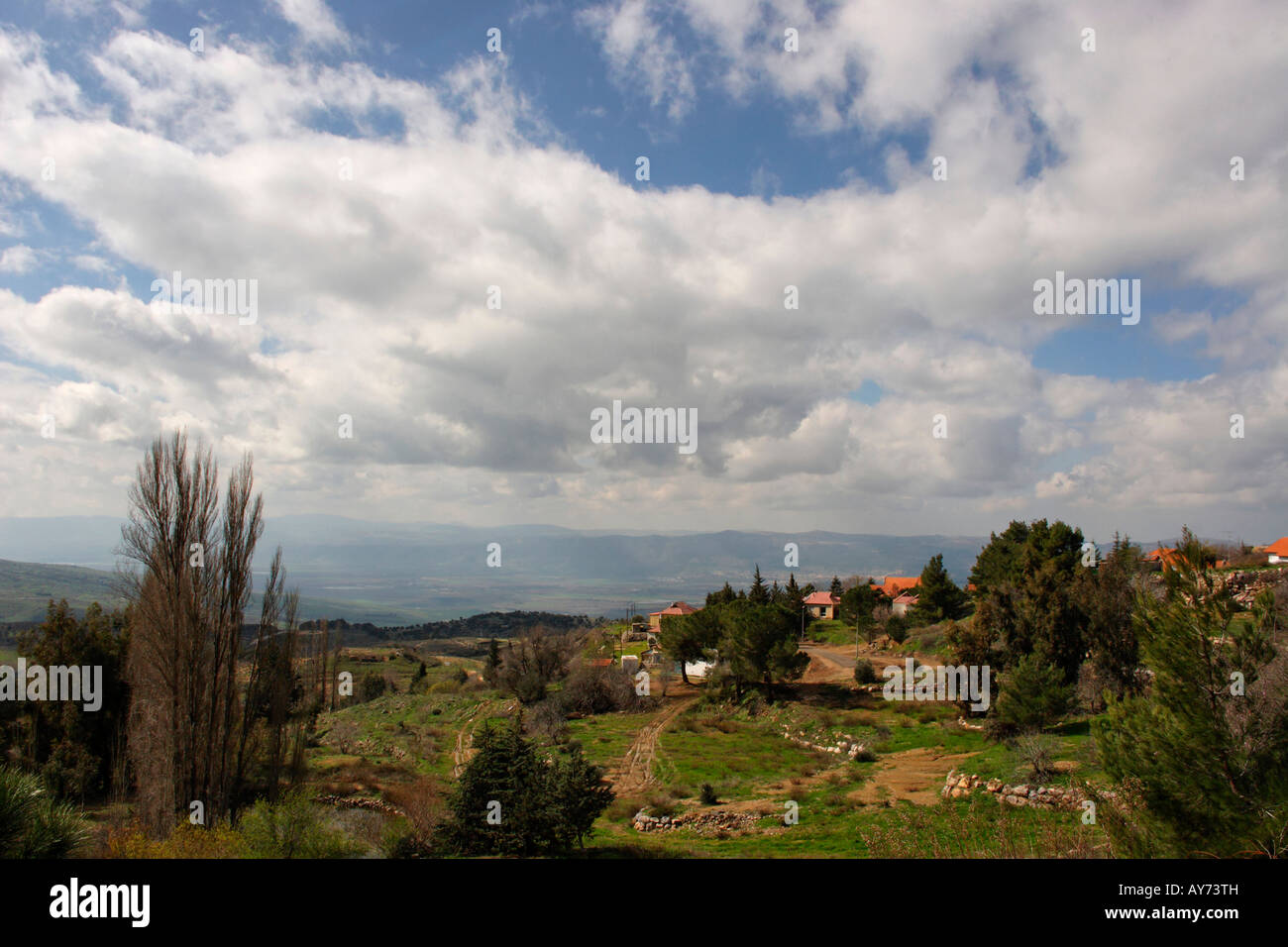 The Golan Heights Moshav Neve Ativ at the foothill of Mount Hermon ...