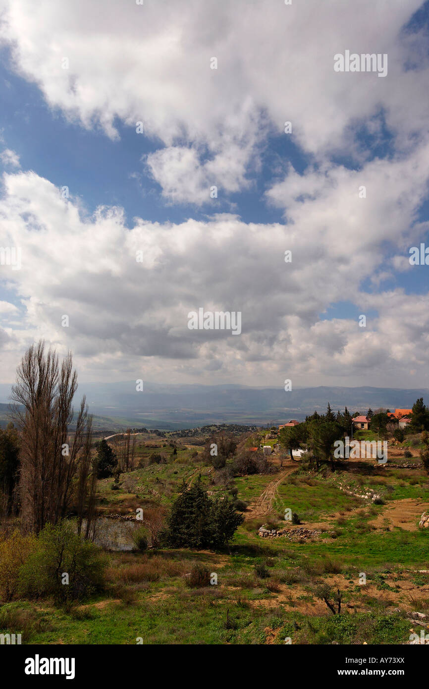 The Golan Heights Moshav Neve Ativ at the foothill of Mount Hermon ...