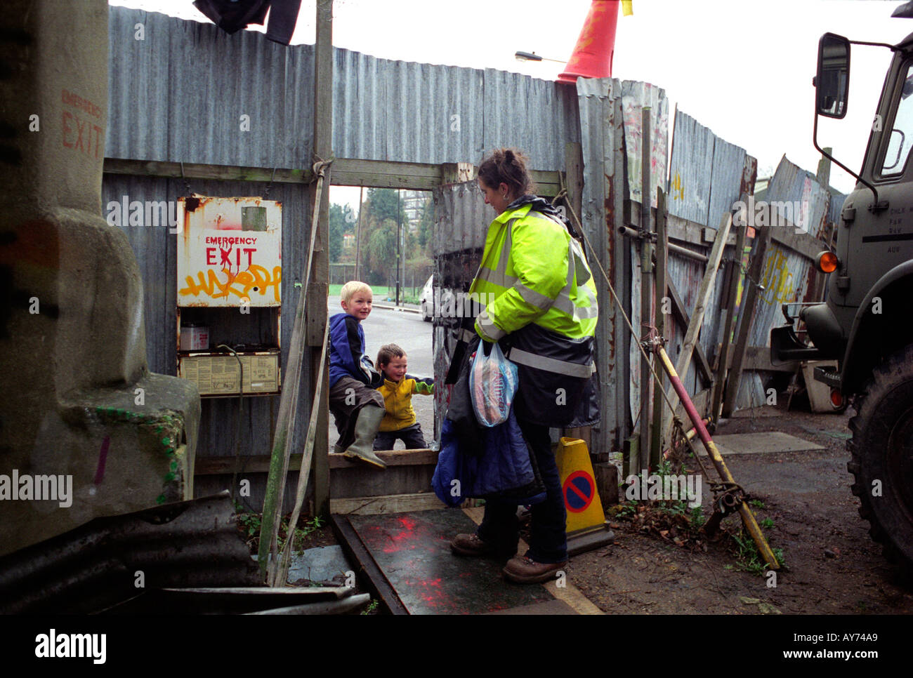 Entering the yard full of truck used as homes in empty lot at St Agnes ...