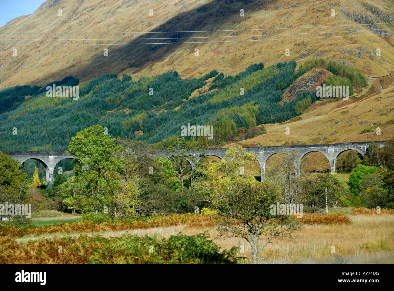Glenfinnan Viaduct (portion), Loch Sheil, Glenfinnan, Scotland Stock ...