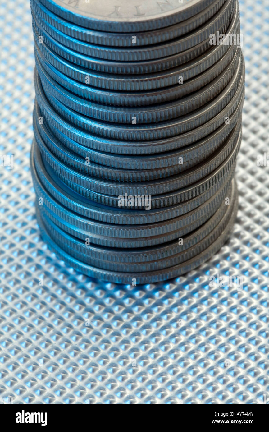 Stack of money coins Stock Photo - Alamy