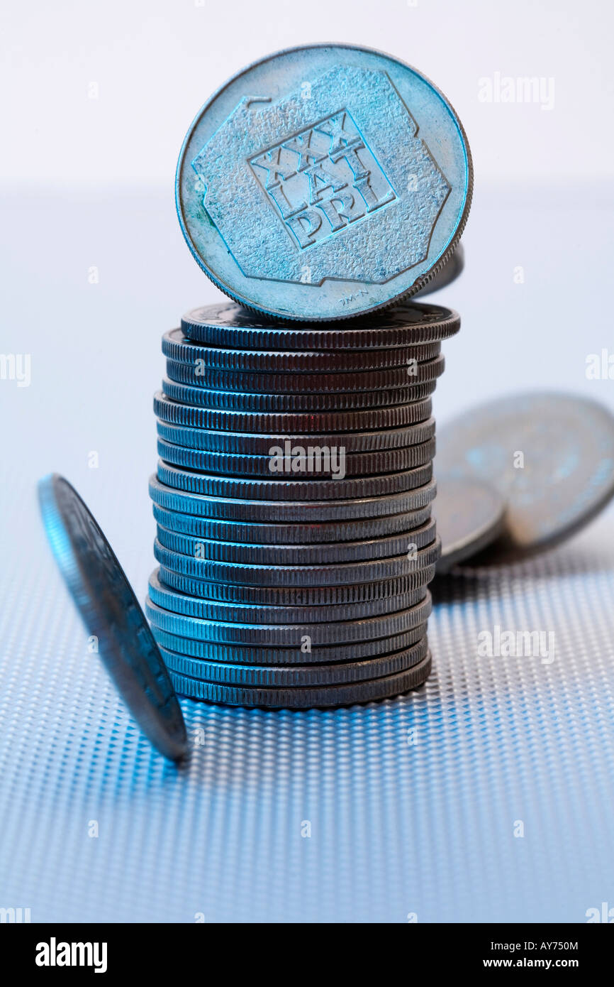 Stack of money coins Stock Photo - Alamy