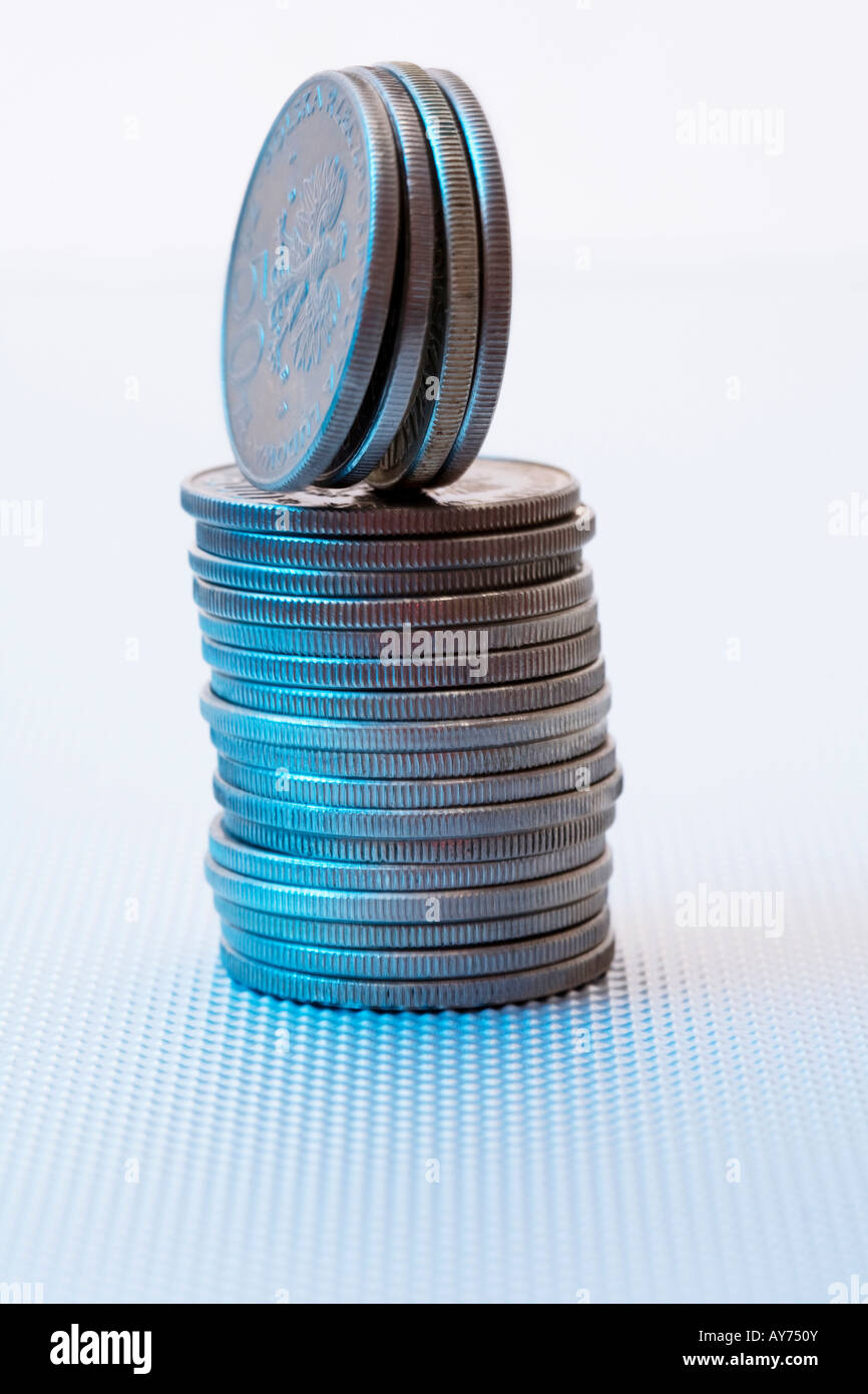 Stack of money coins Stock Photo - Alamy
