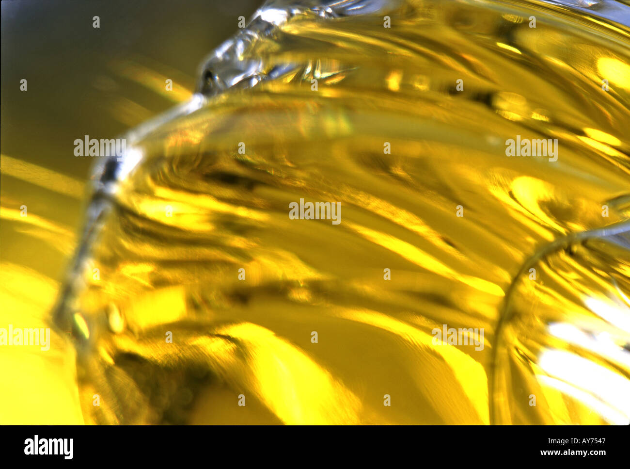 Still life tight close up of crystal glass shapes and textures in ...