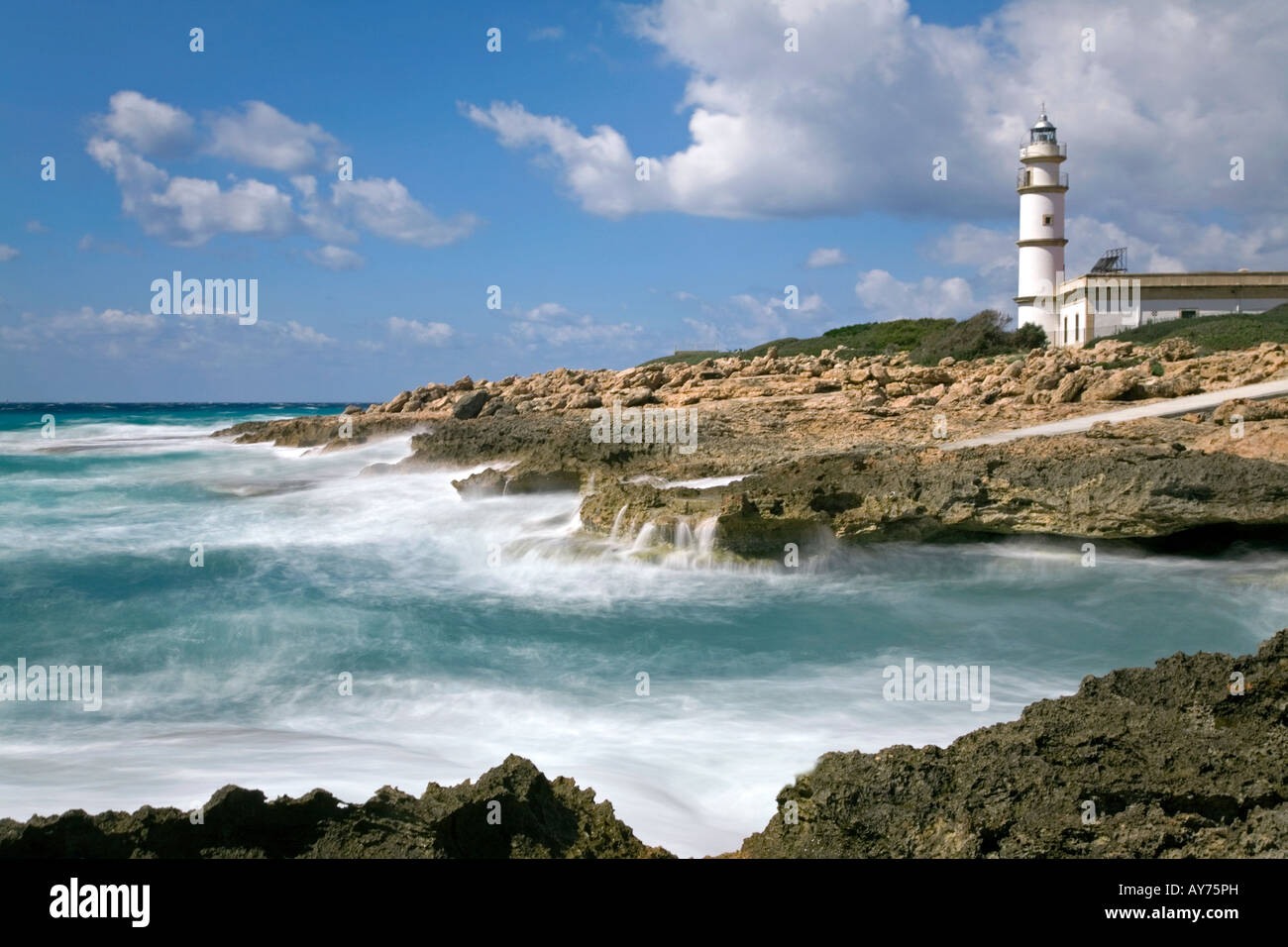 Lighthouse.Cap Salines.Mallorca Island.Spain Stock Photo - Alamy