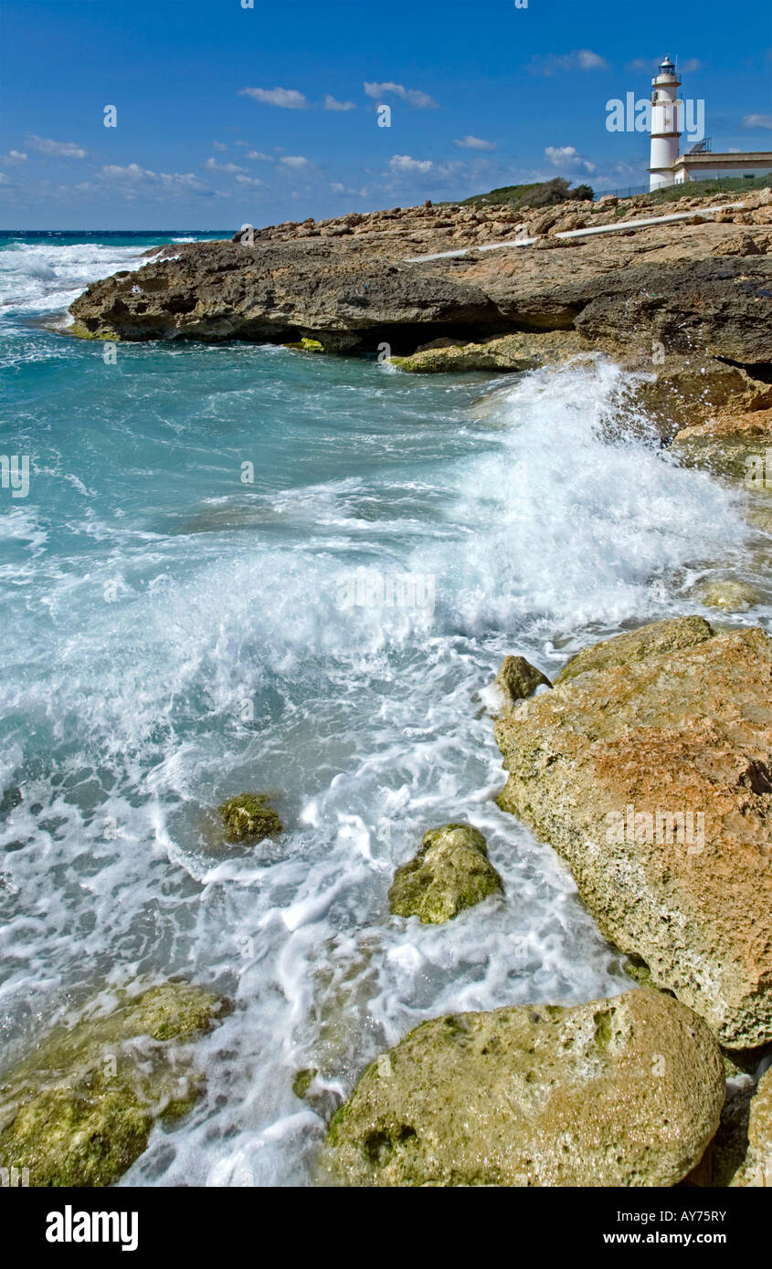 Lighthouse.Cap Salines.Mallorca Island.Spain Stock Photo - Alamy