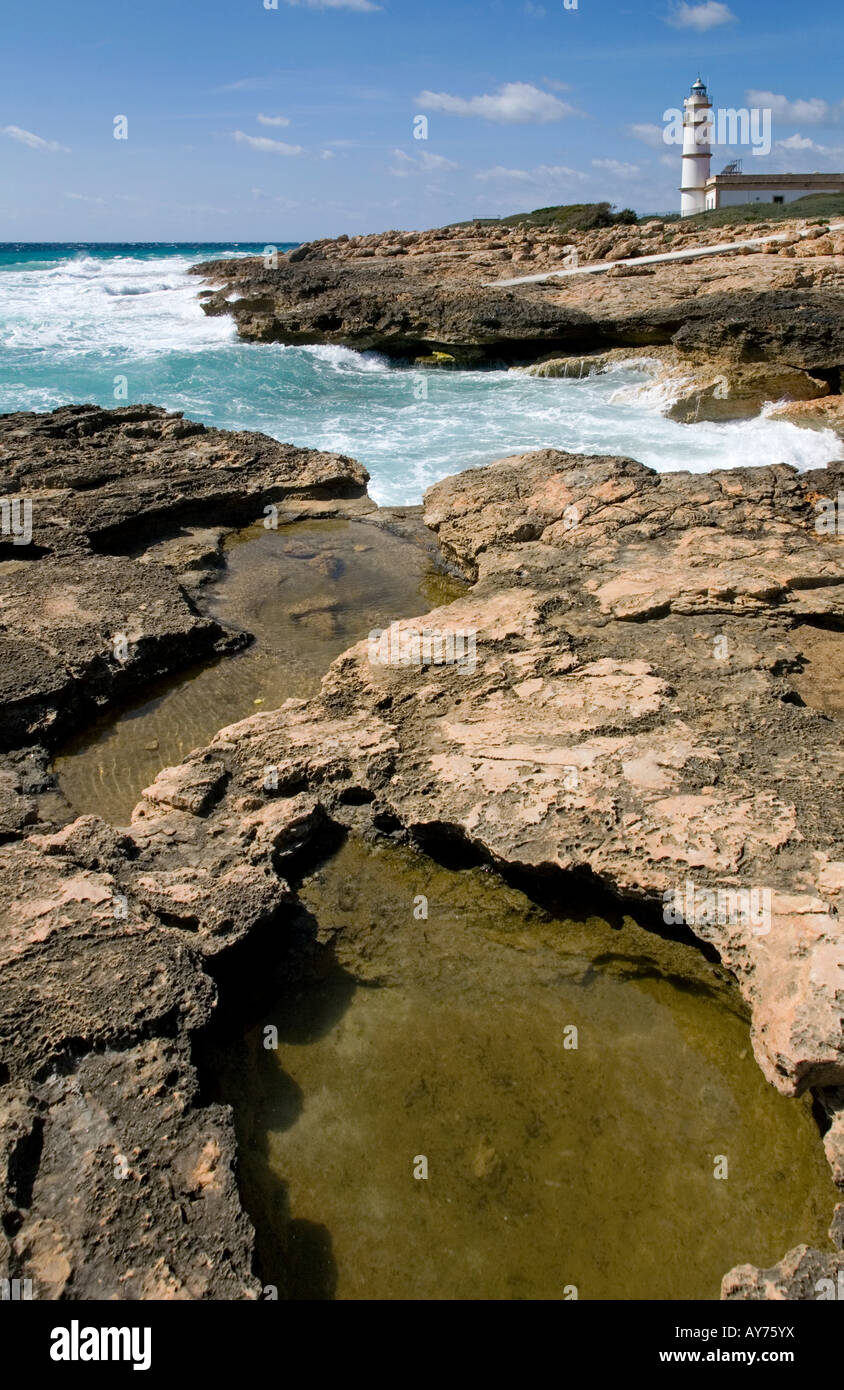 Lighthouse.Cap Salines.Mallorca Island.Spain Stock Photo - Alamy