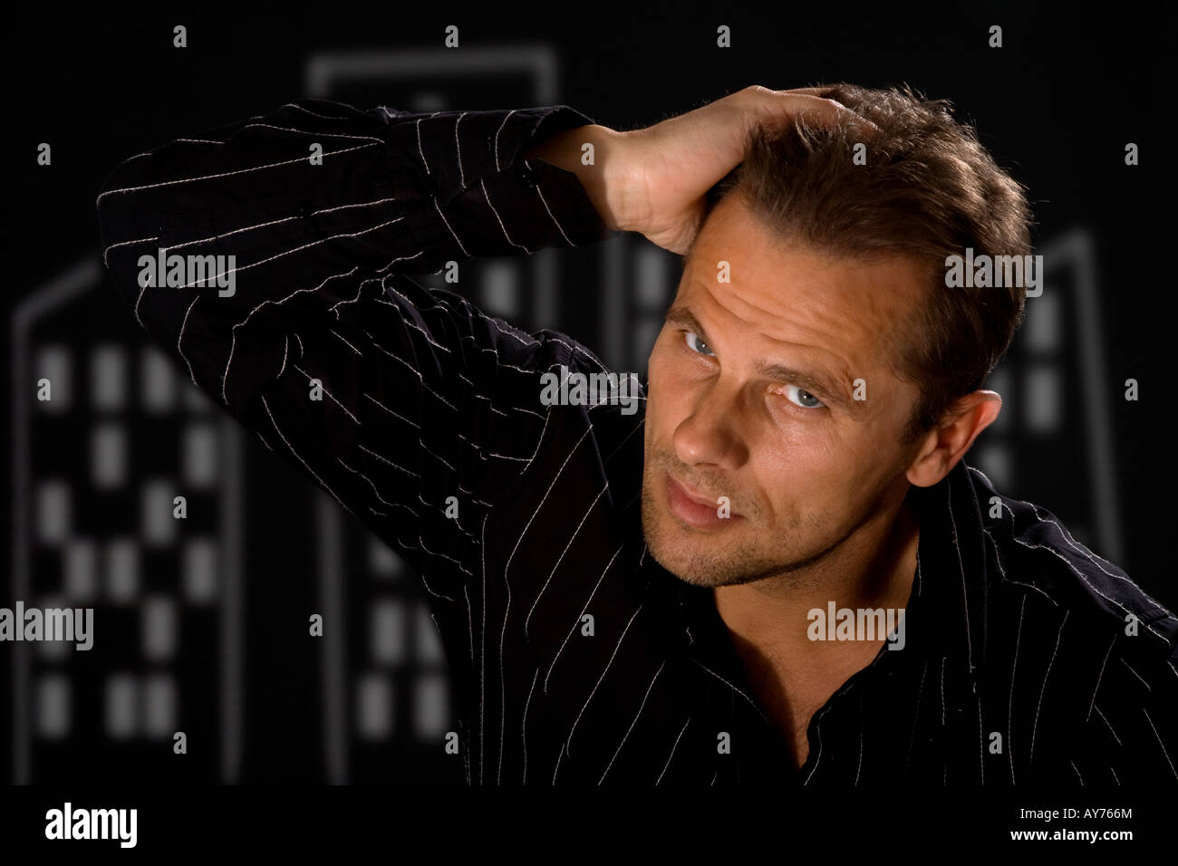 Man combing out hair Stock Photo - Alamy