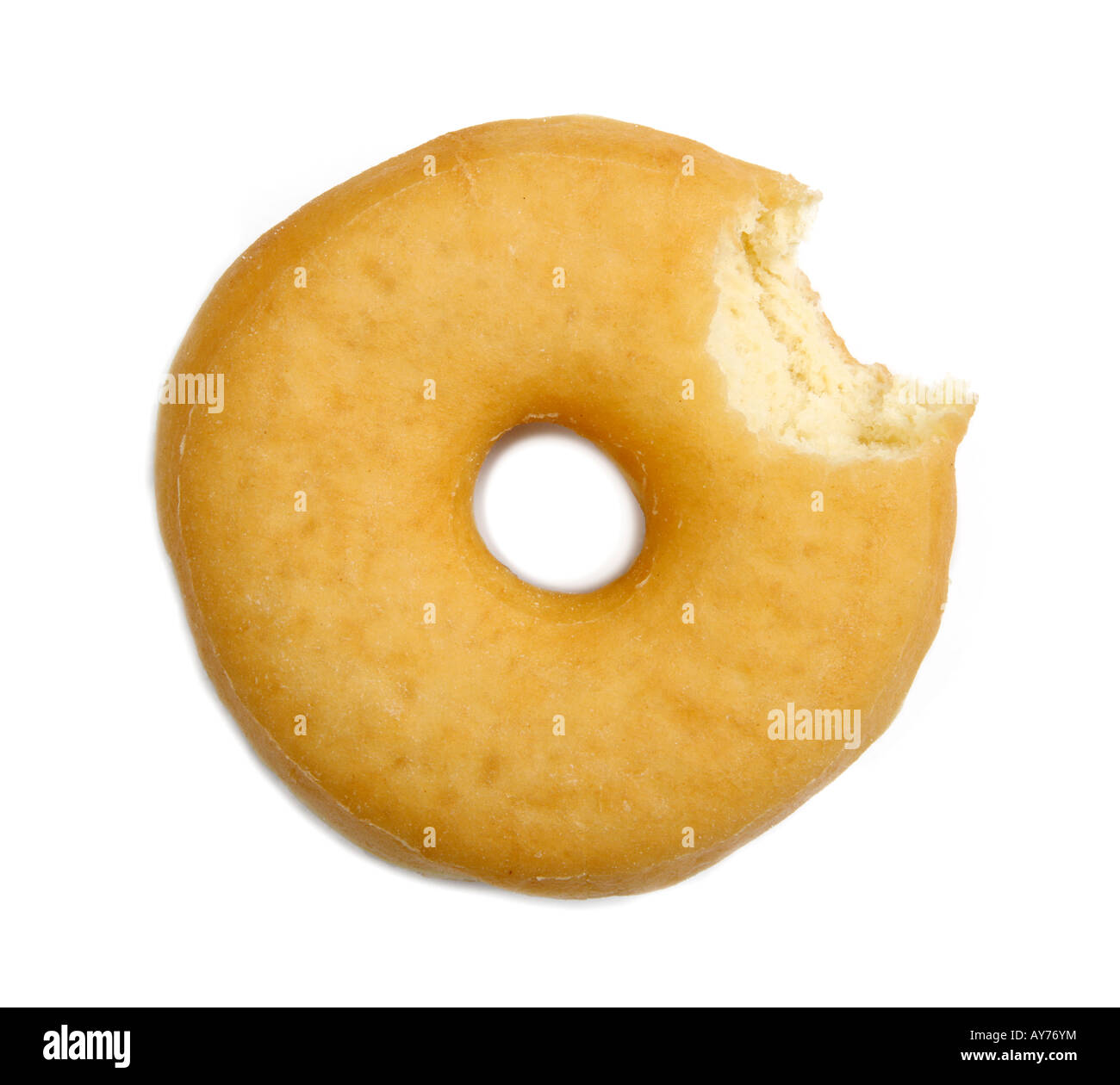 Juicy doughnut with missing bite isolated on white background Stock ...