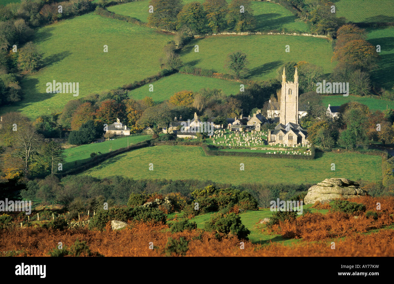 Widecombe in the Moor, Dartmoor National Park, Devon, England, UK Stock ...
