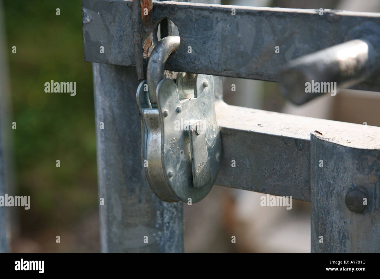 Padlock on Gate 002 Stock Photo - Alamy