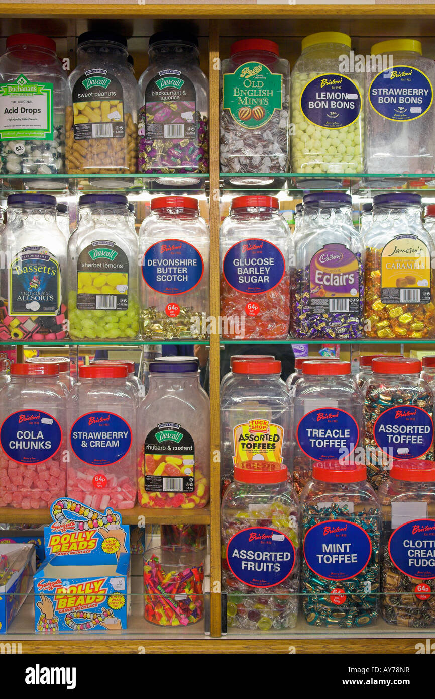 Sweet Jars on shelf Stock Photo - Alamy