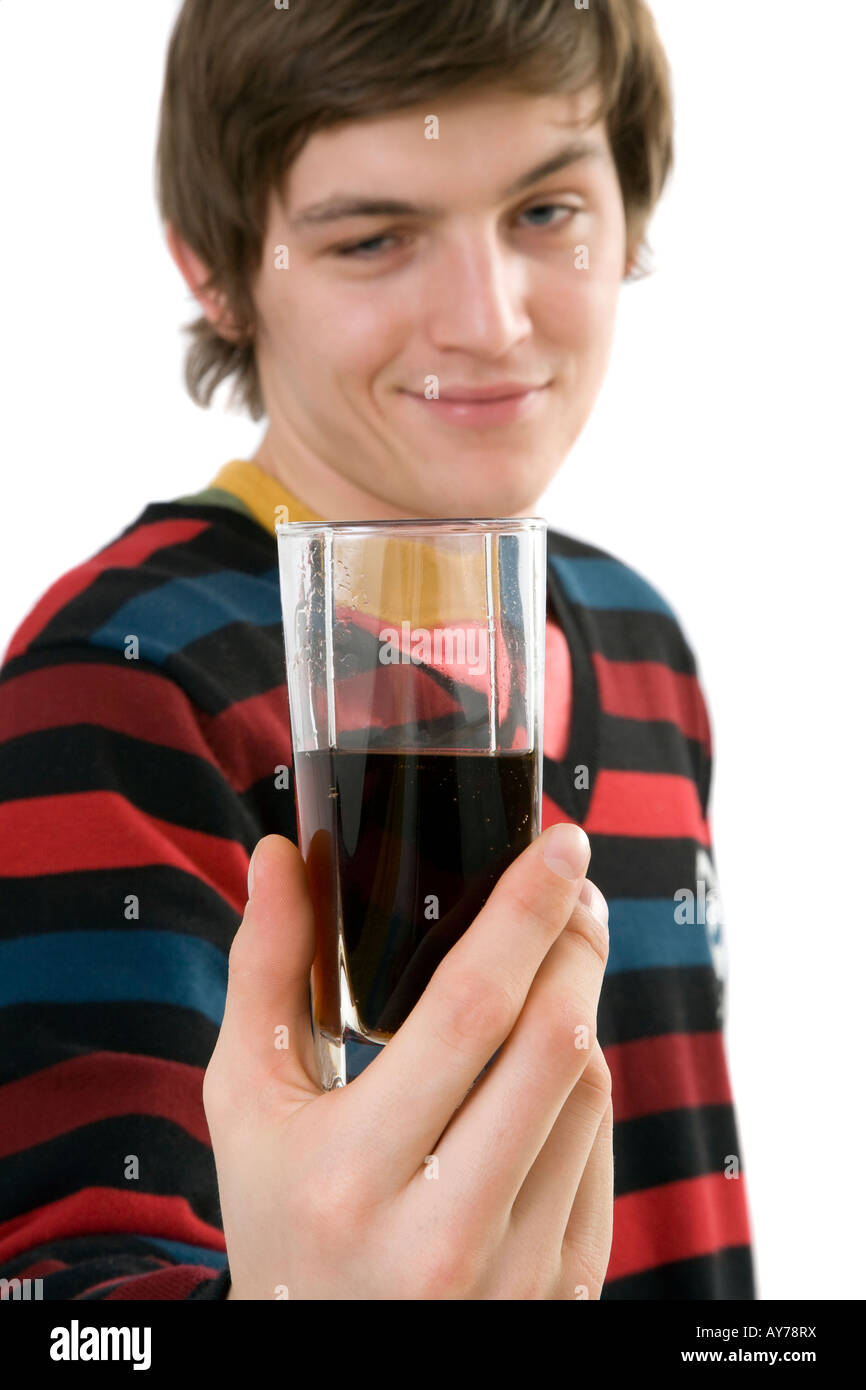 Young man with Coca Cola Stock Photo - Alamy