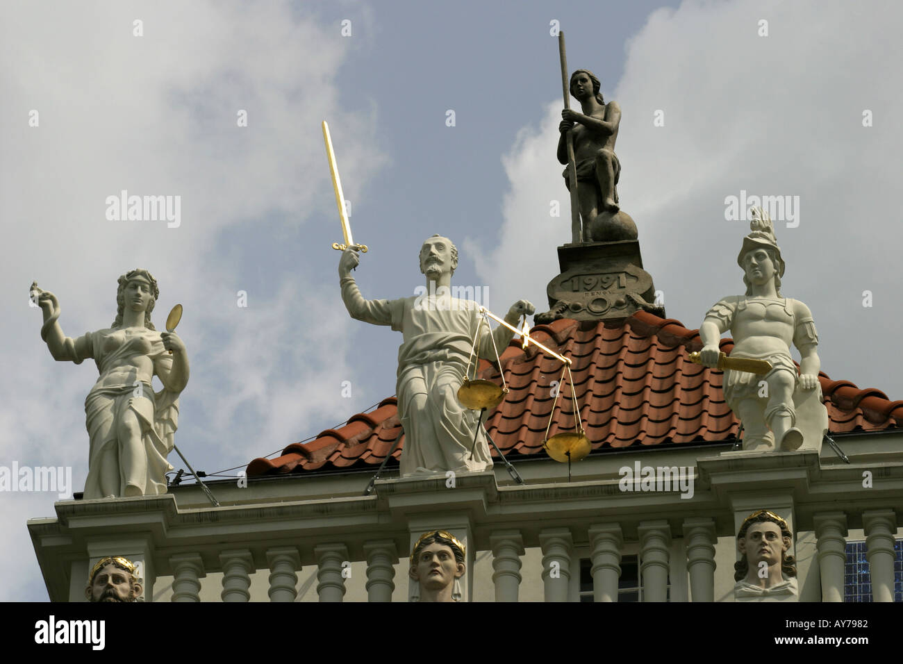 Poland Gdansk Dlugi Targ rooftop Stock Photo - Alamy