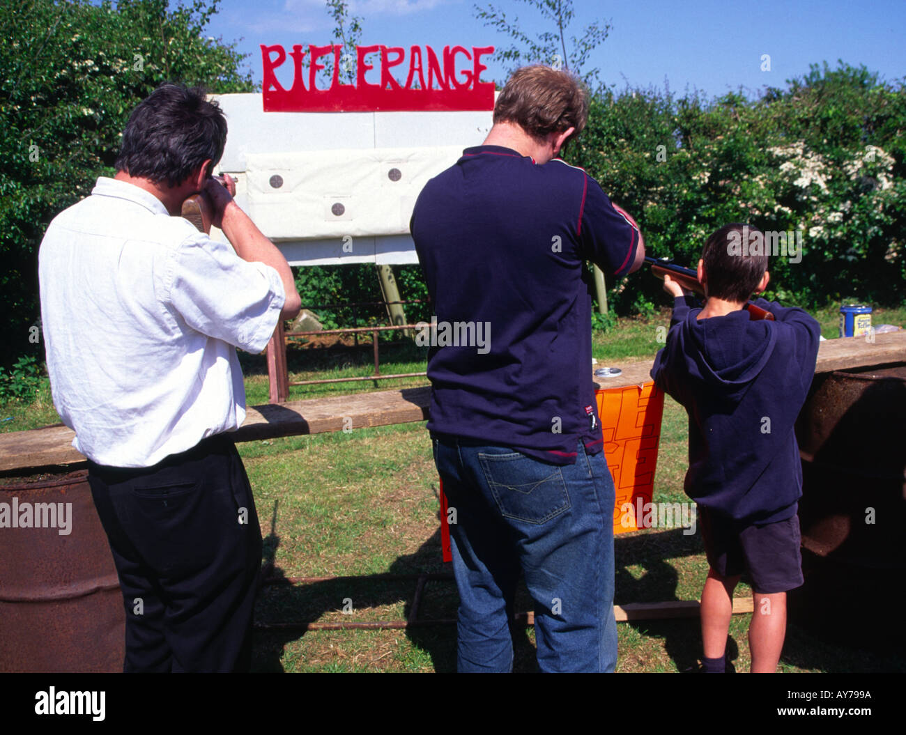 Rifle range summer fete Suffolk England Stock Photo - Alamy