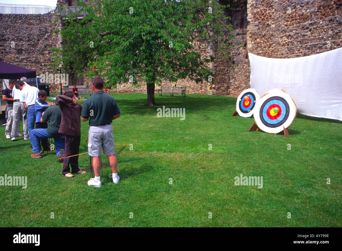 Archery at Framlingham castle Suffolk England Stock Photo - Alamy