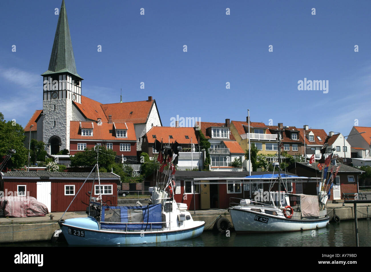 Denmark Bornholm Roenne harbour Stock Photo - Alamy