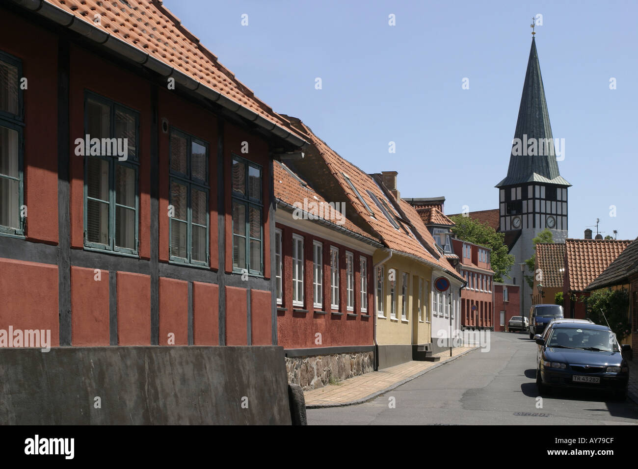 Denmark Bornholm Roenne Old town Stock Photo - Alamy