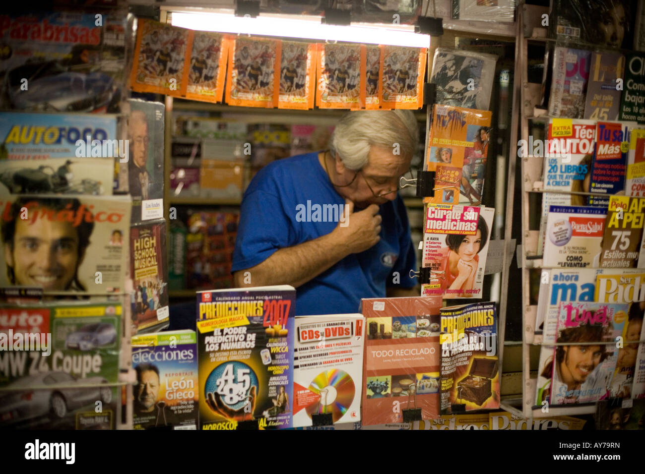 Magazine stall seller in mendoza Argentina Stock Photo - Alamy