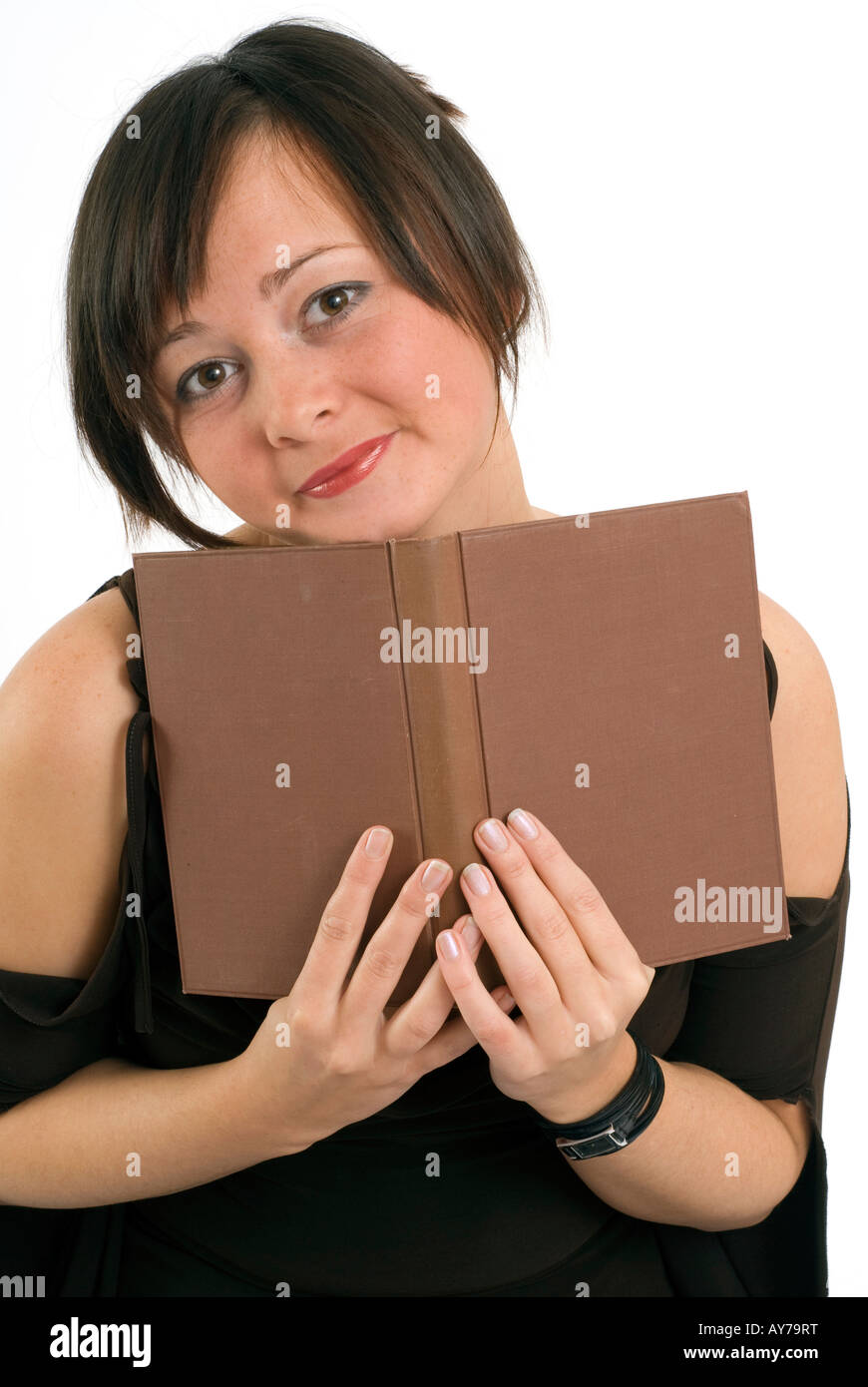 Woman with a book Stock Photo - Alamy