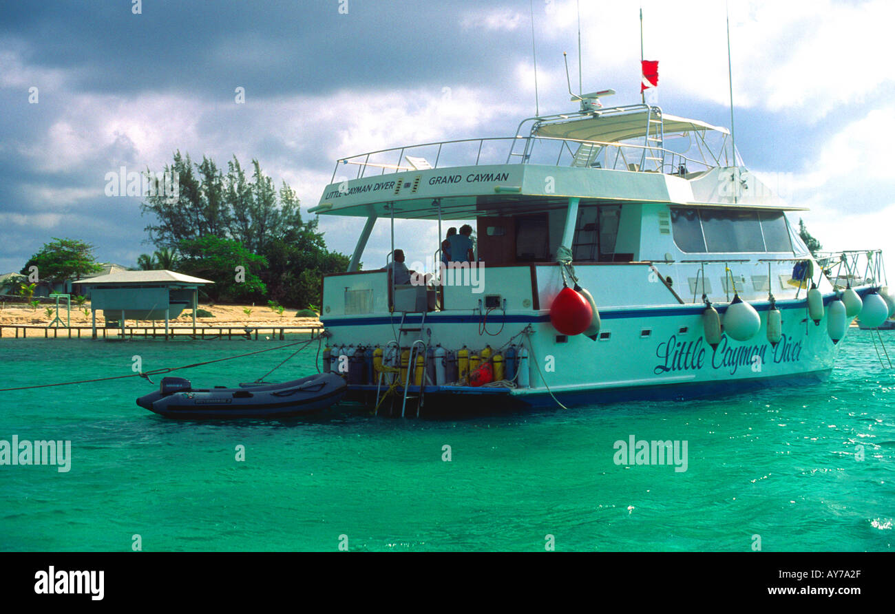 Dive boat Little Cayman Cayman Islands Stock Photo - Alamy