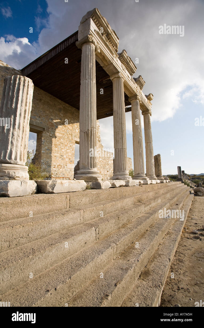 Ionic Stoa and Steps The partially rebuilt remains of the columned stoa ...