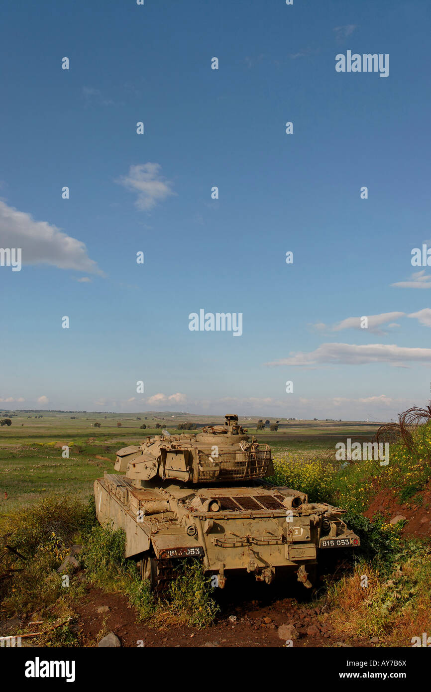The Golan Heights An old Centurion tank in Tel Saki site of a fierce ...