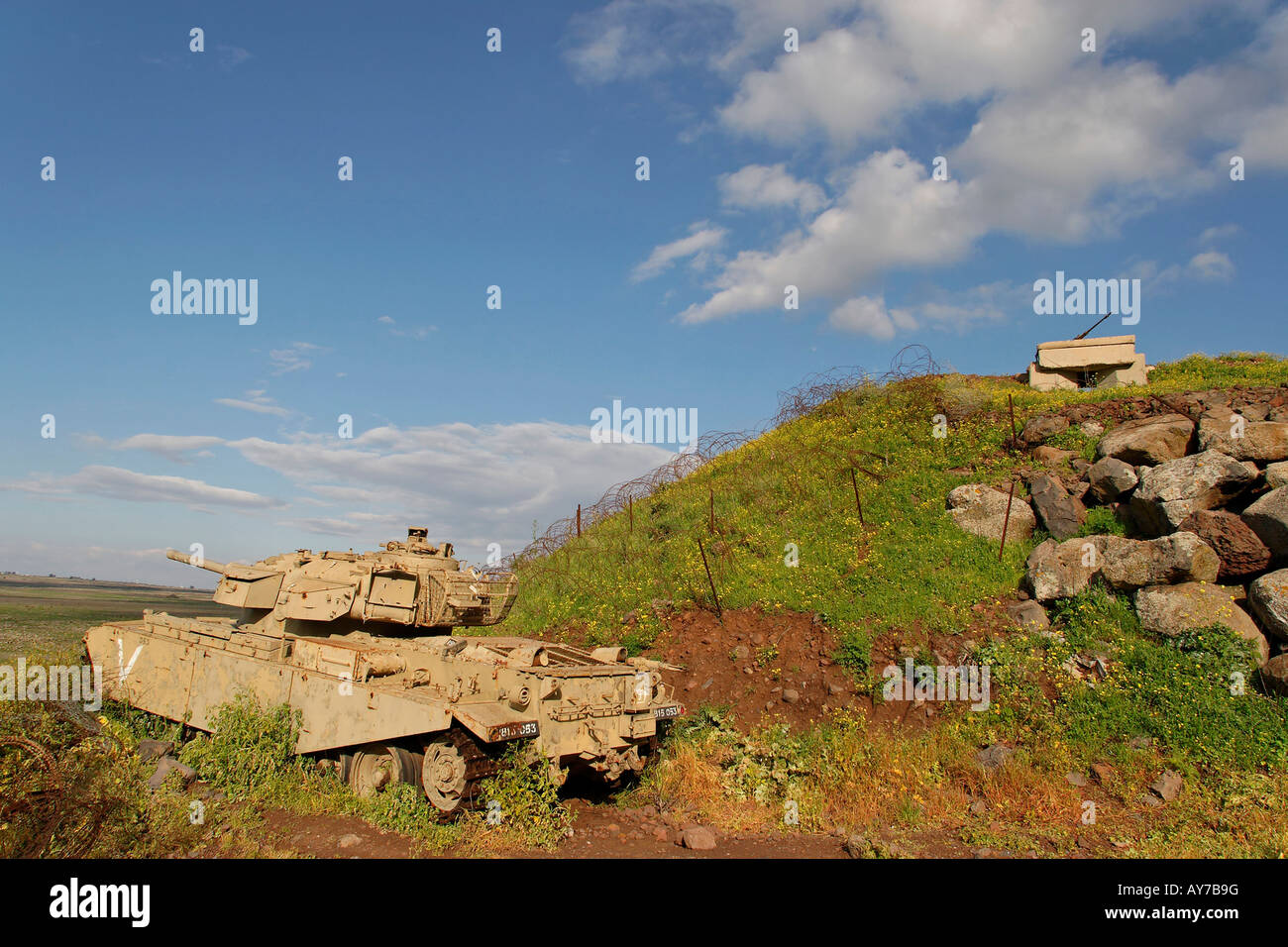 The Golan Heights An old Centurion tank in Tel Saki site of a fierce ...
