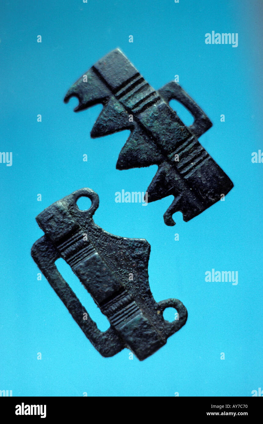 BRONZE SAXON WRIST CLASPS 6th century Stock Photo - Alamy